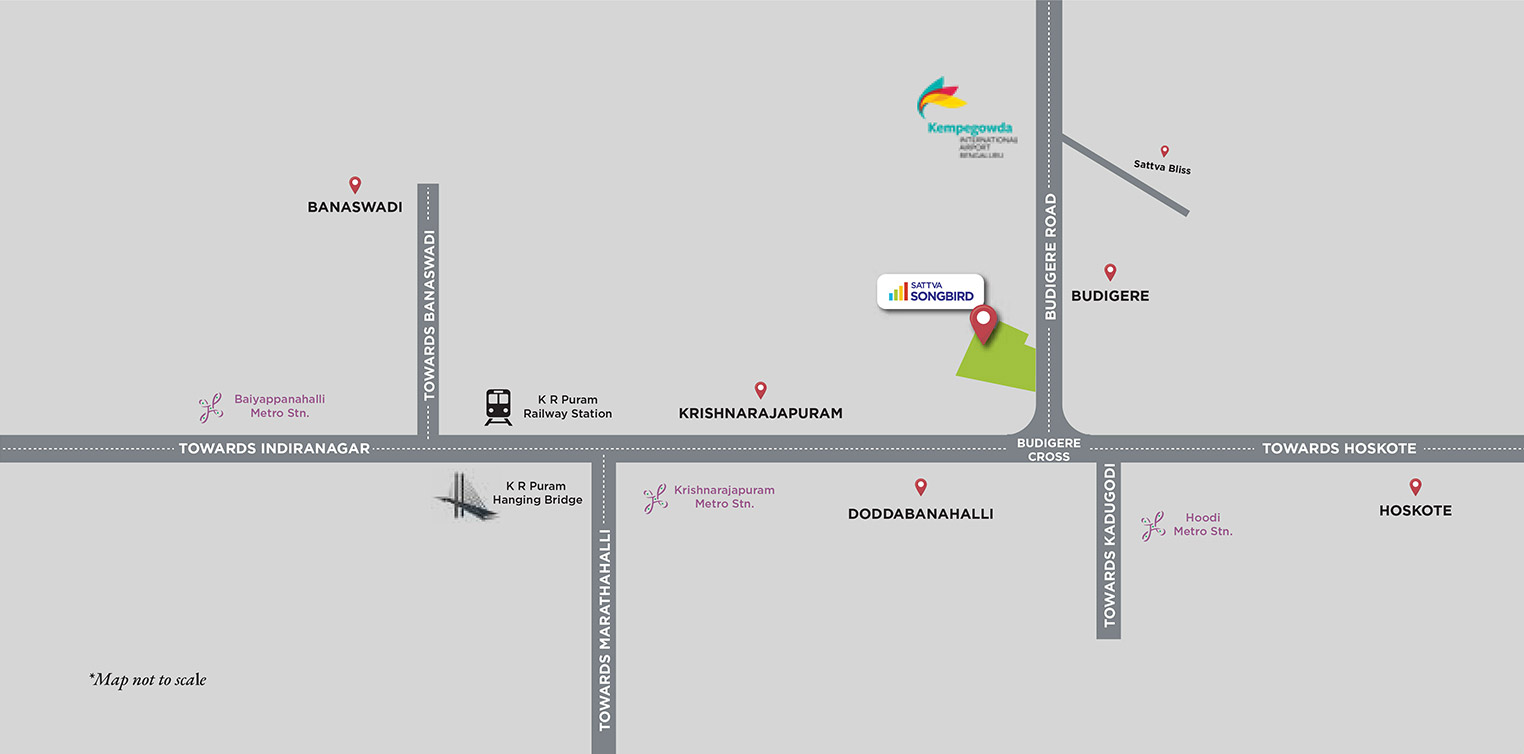 Studio to 3 BHK homes with 40+ amenities at Sattva Songbird Apartments.