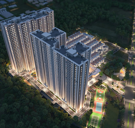 Studio to 3 BHK homes with 40+ amenities at Sattva Songbird Apartments.