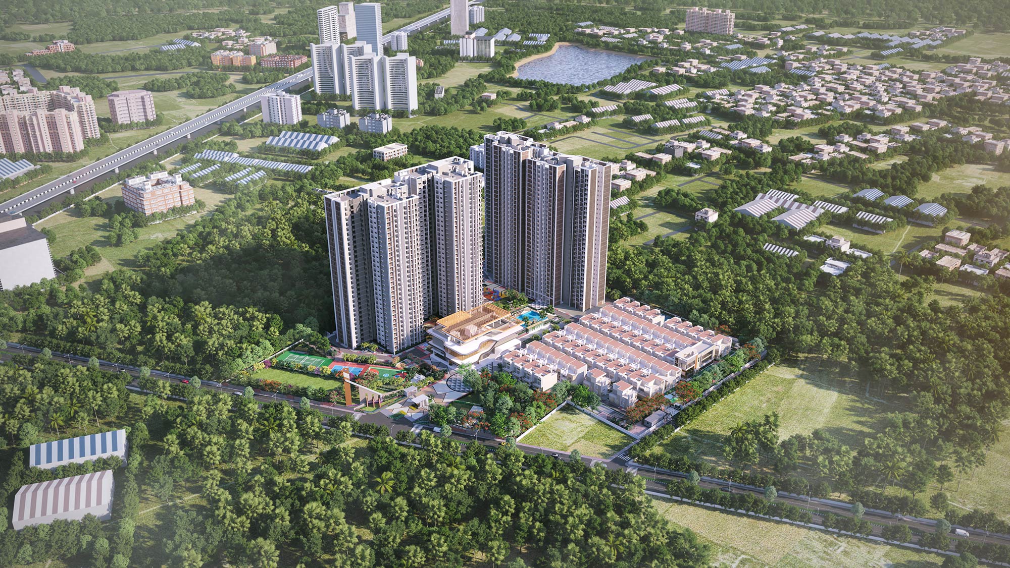 Studio to 3 BHK homes with 40+ amenities at Sattva Songbird Apartments.