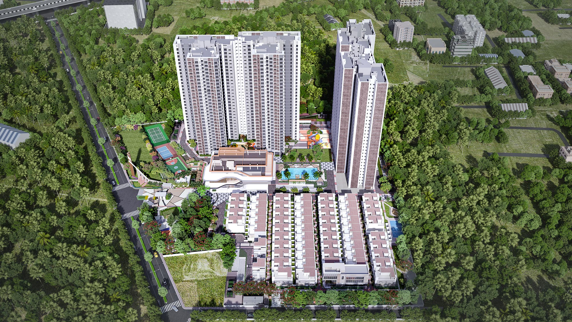Studio to 3 BHK homes with 40+ amenities at Sattva Songbird Apartments.